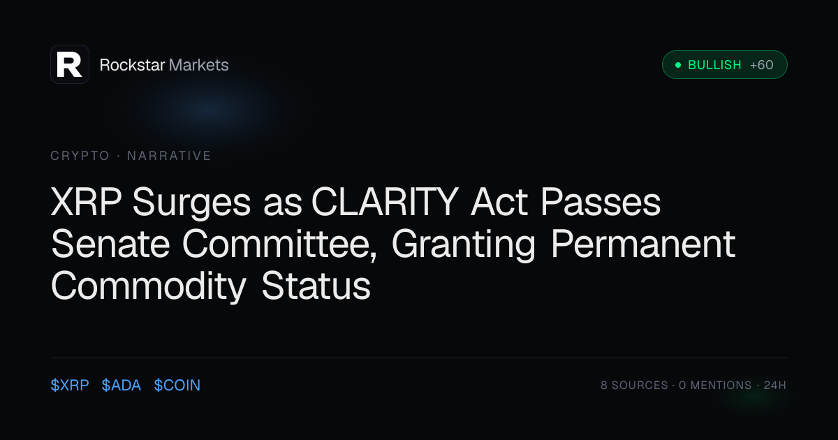 XRP Surges as CLARITY Act Passes Senate Committee, Granting Permanent ...
