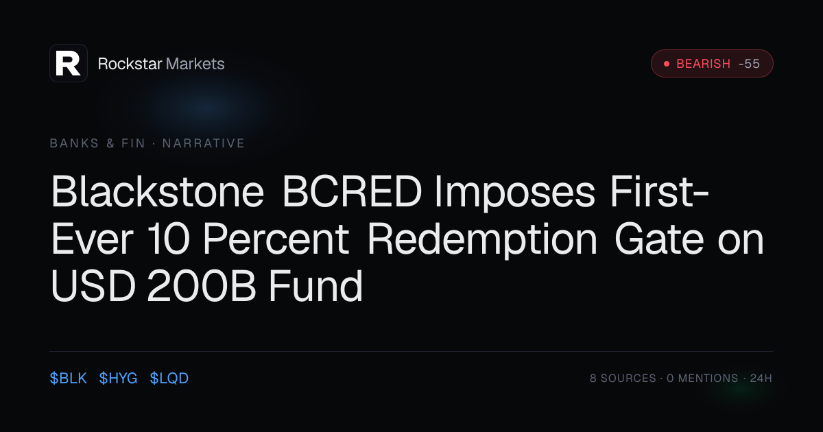 BLK: Blackstone BCRED Imposes First-Ever 10 Percent Redemption Gate on ...
